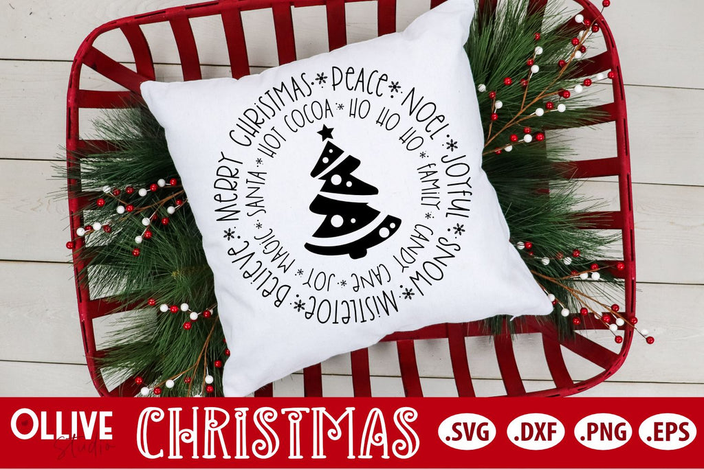 Christmas Tree SVG | Christmas Round SVG - So Fontsy