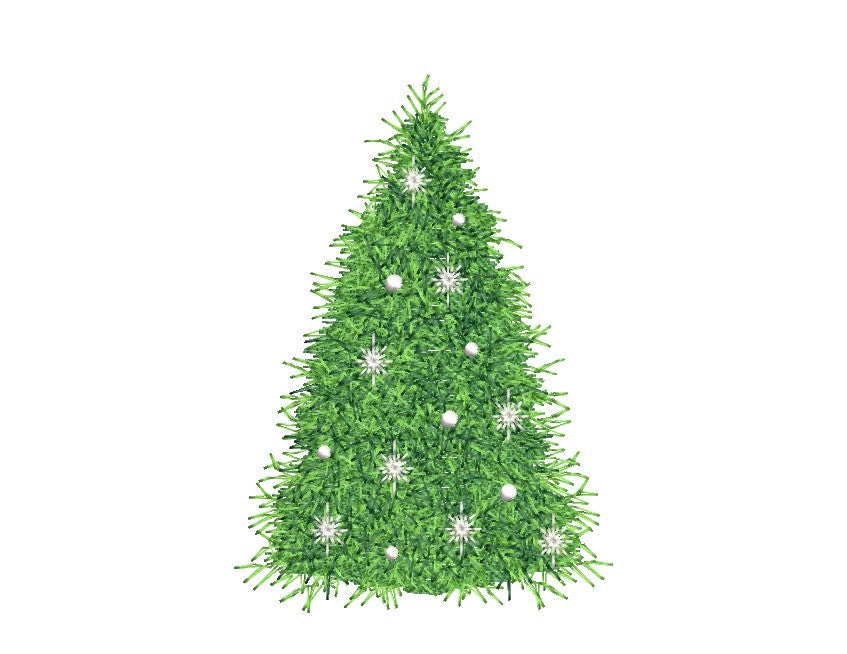 Christmas Tree with Snowflakes Embroidery Design, 4 sizes, Instant Dow ...