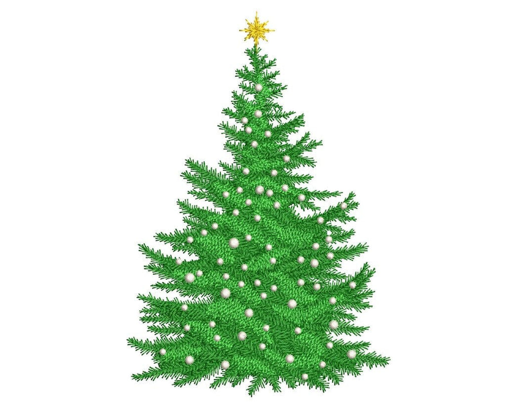 Christmas Tree with Snowflakes Machine Embroidery Design, 6 sizes ...