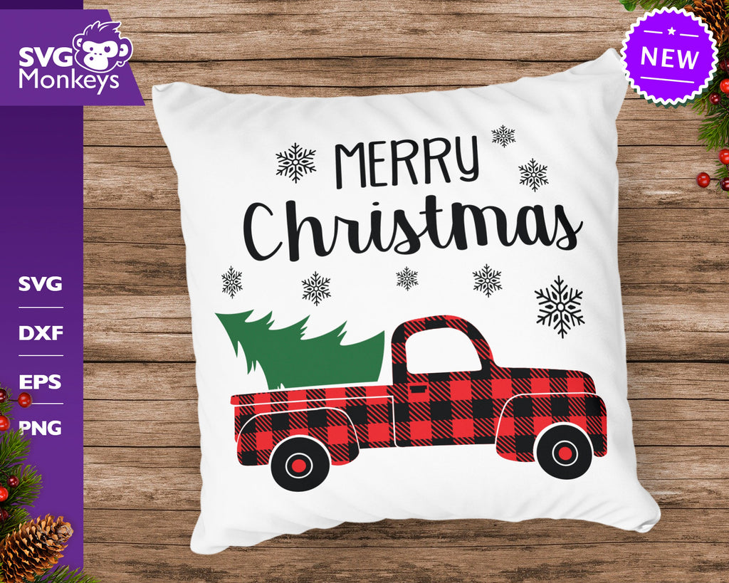 Christmas Truck Buffalo Plaid Svg, Christmas Truck Svg, Buffalo Plaid ...