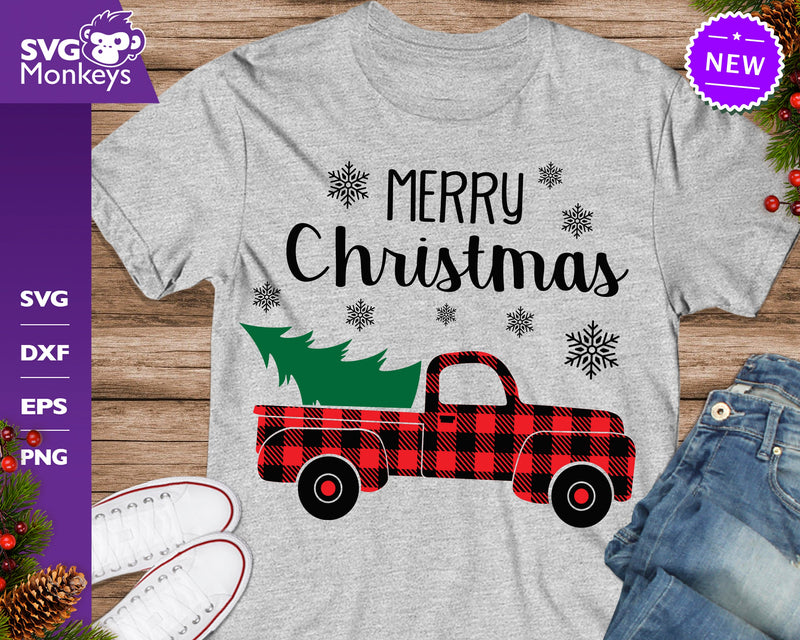 Christmas Truck Buffalo Plaid Svg, Christmas Truck Svg, Buffalo Plaid ...