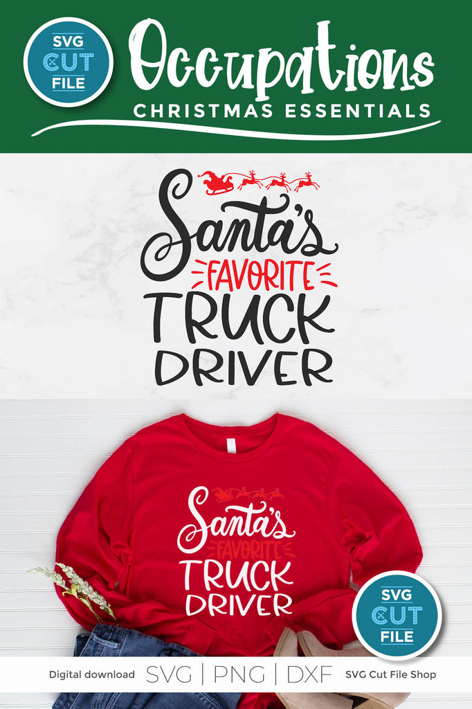 Christmas Truck Driver svg for Cricut or Silhouette - So Fontsy
