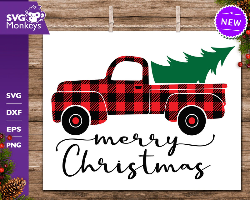 Christmas Truck Svg, Buffalo Plaid Svg, Truck Svg, Christmas Tree Svg ...