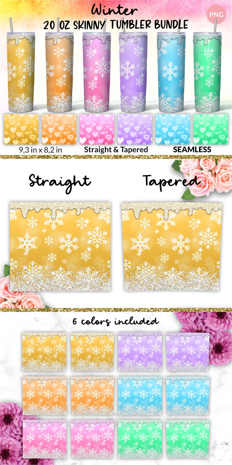 Christmas Tumbler, Snowflake Tumbler, Winter Tumbler, Glitter Drip ...