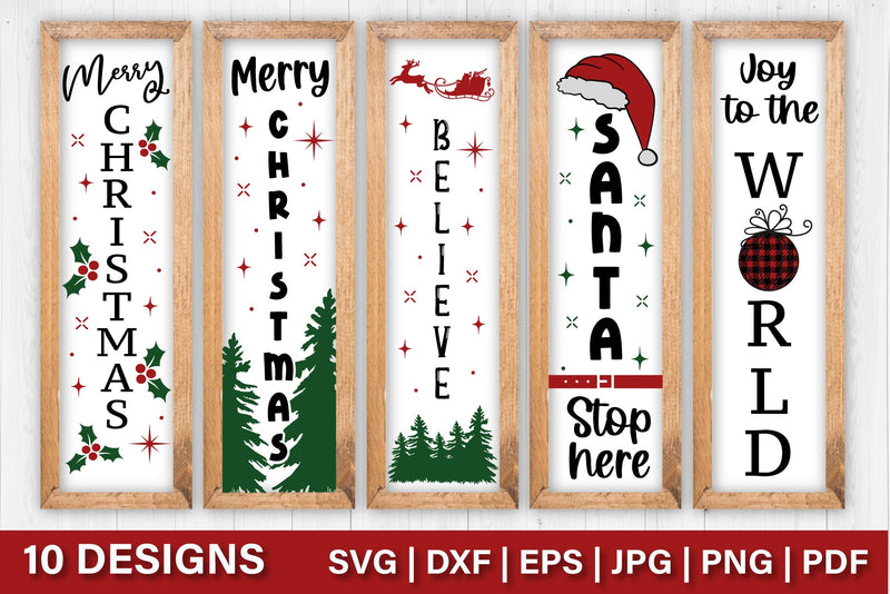 Christmas Vertical Porch Signs | Christmas SVG Bundle - So Fontsy