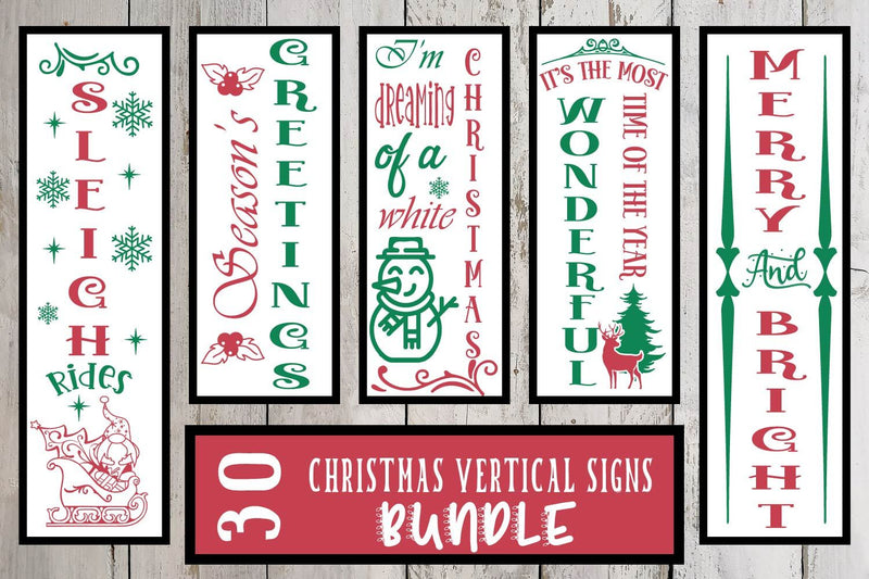 Christmas Vertical Porch Signs Svg Bundle - So Fontsy
