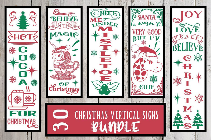 Christmas Vertical Porch Signs Svg Bundle - So Fontsy