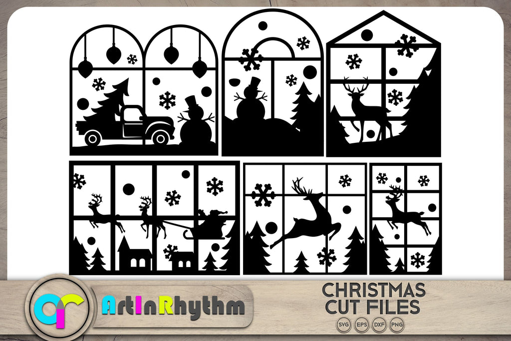 Christmas window SVG bundle - So Fontsy