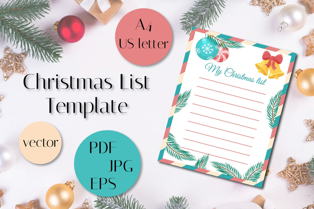 Christmas Wish List Template | Printable PDF & Vector - So Fontsy
