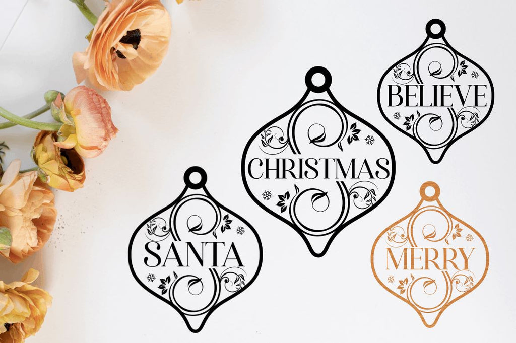 Christmas Word Ornaments SVG Bundle - So Fontsy