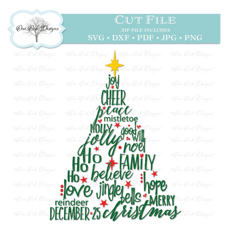 Christmas Word Tree - So Fontsy