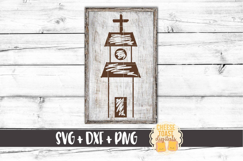 Church - Religious Chapel SVG PNG DXF Cut Files - So Fontsy