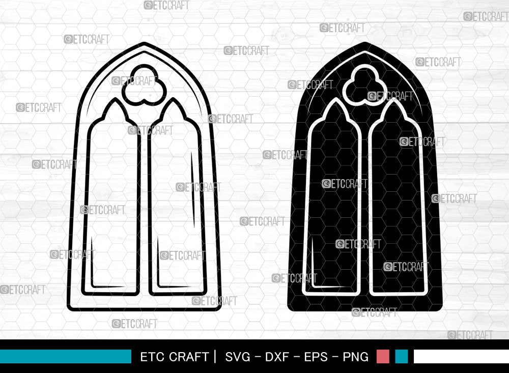 Church Windows SVG, Church Windows svg, Gothic Windows Icon Svg, Gothic ...