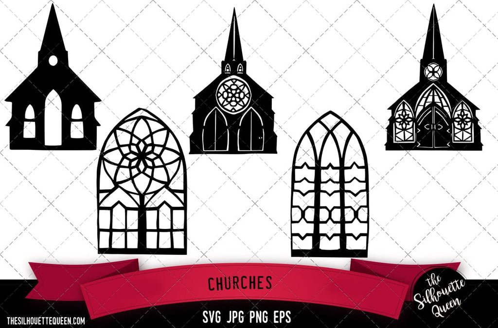 Churches SVG -Vector Art Commercial & Personal Use- Cricut,Silhouette ...