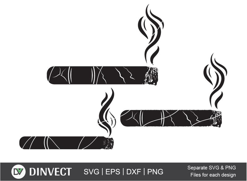 Cigar SVG, Cigarette clipart, Smoke Silhouette, Tobacco SVG, Cigar ...