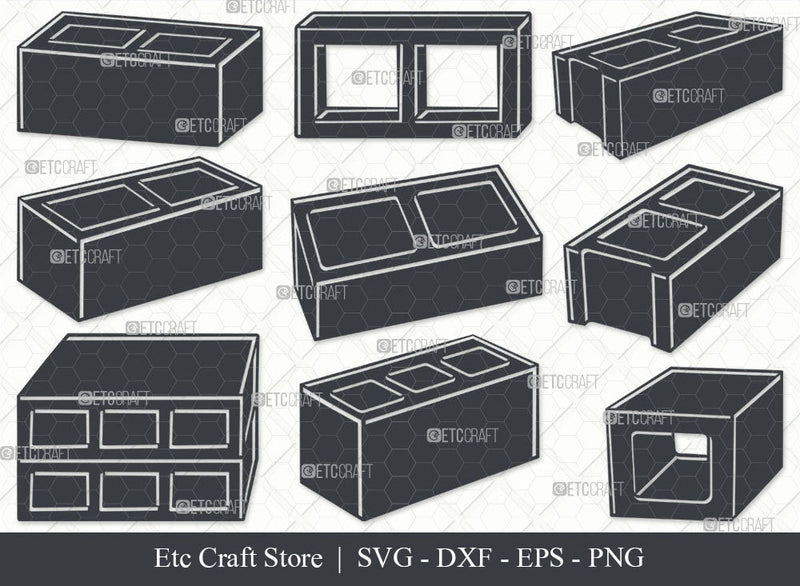 Cinder Block SVG, Cinder Block Silhouette, Building Blocks Svg ...
