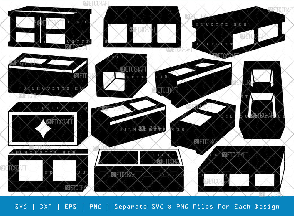 Cinder Block SVG, Cinder Block Silhouette, Building Blocks Svg ...