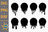 Circle Dripping Silhouette SVG, PNG, DXF Digital Files Include - So Fontsy