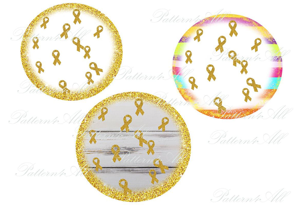 Circle Frame Png,Childhood Cancer Clipart,Gold Ribbon PN,Childhood ...