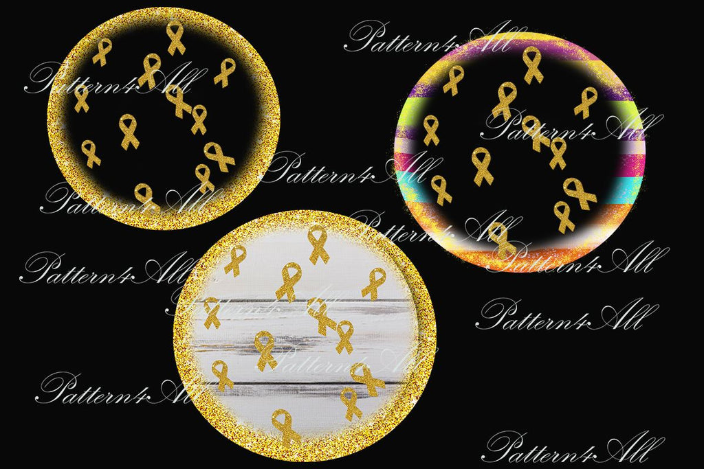 Circle Frame Png,Childhood Cancer Clipart,Gold Ribbon PN,Childhood ...