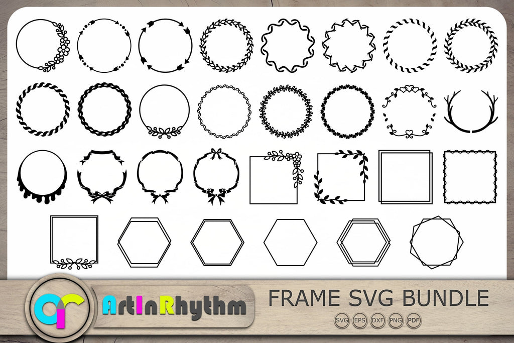 Circle Frame Svg Bundle, Frame Svg Bundle, Geometric Frames Svg, Frames Svg, Wreath Svg, Circle ...