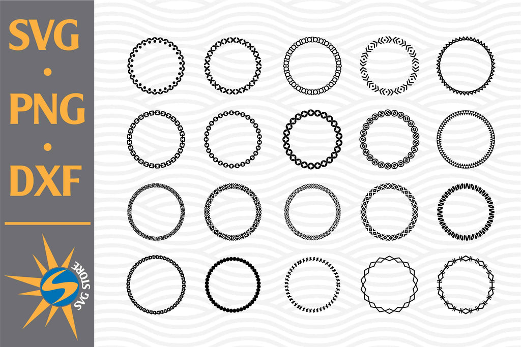 Circle Frame SVG, PNG, DXF Digital Files Include - So Fontsy