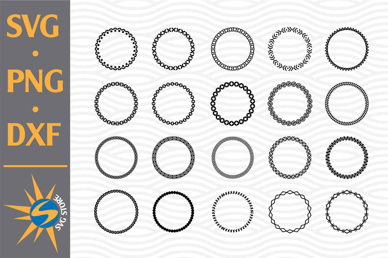Circle Frame SVG, PNG, DXF Digital Files Include - So Fontsy