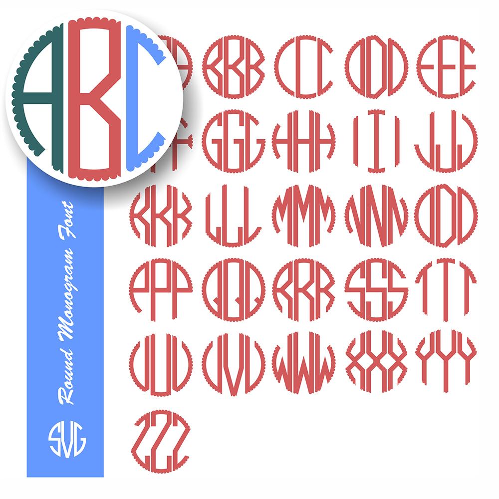 Circle Monogram Alphabet SVG - So Fontsy