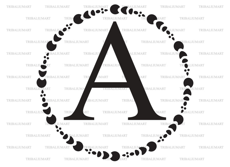 Circle Monogram frame. Cut files for Cricut. Clip Art silhouettes (eps ...