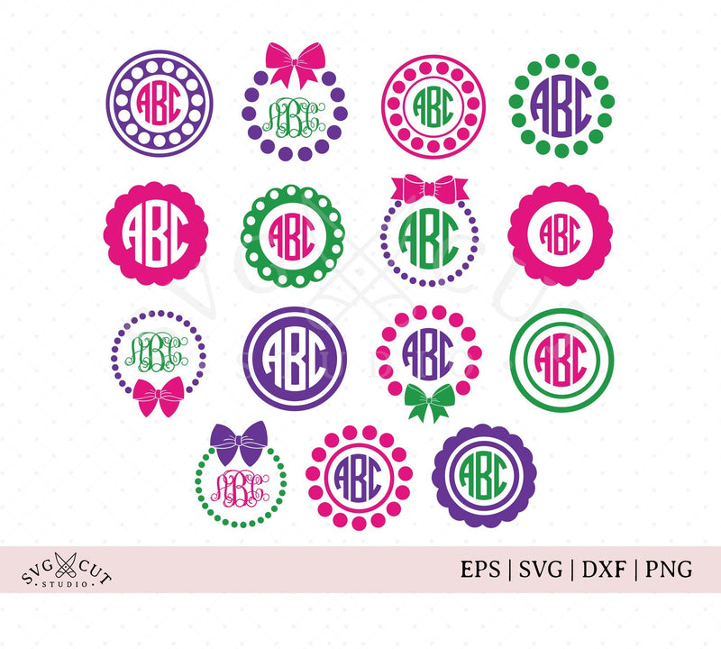 Circle Monogram Frames SVG Files - So Fontsy