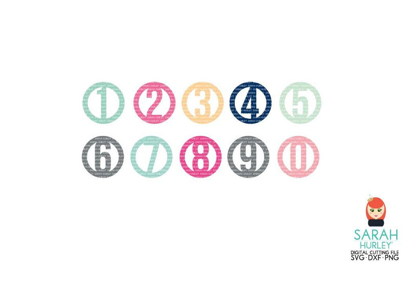 Circle Monogram Numbers - So Fontsy