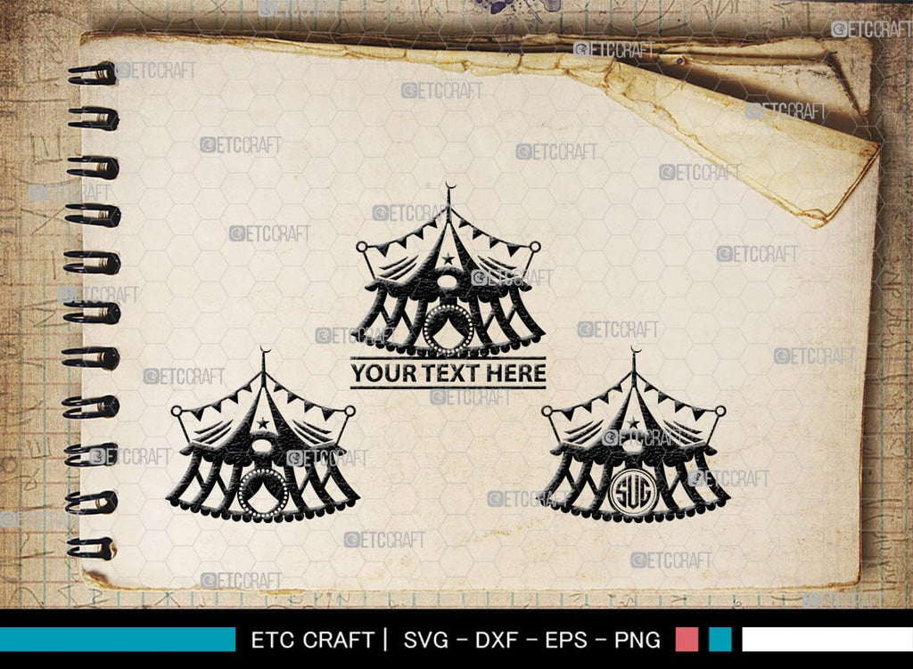 Circus Set Monogram, Circus Set Silhouette, Circus Set SVG, Circus Svg ...