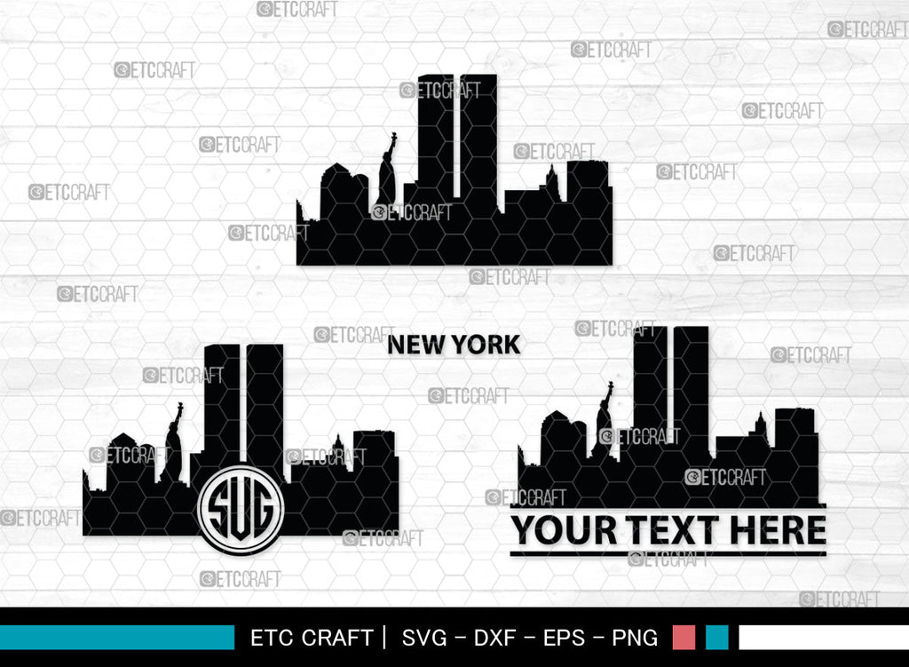 Cities Of USA Monogram, Cities Of USA Silhouette, USA City Svg, New ...