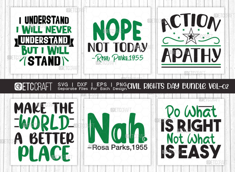 Civil Rights Day Bundle-02 | Action Apathy Svg | Nope Not Today Svg ...