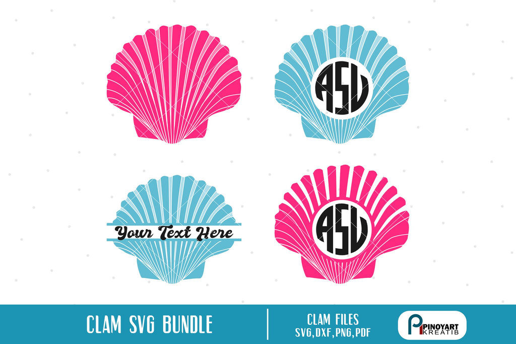 Clam Monogram Svg Bundle - So Fontsy