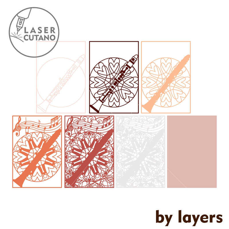 CLARINET Music Cut Template, Wall Decor - So Fontsy