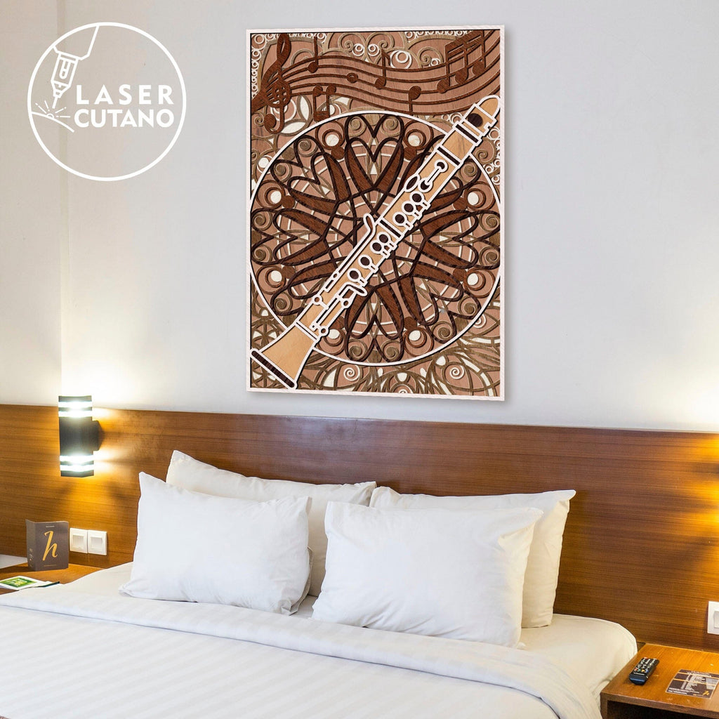 CLARINET Music Cut Template, Wall Decor - So Fontsy