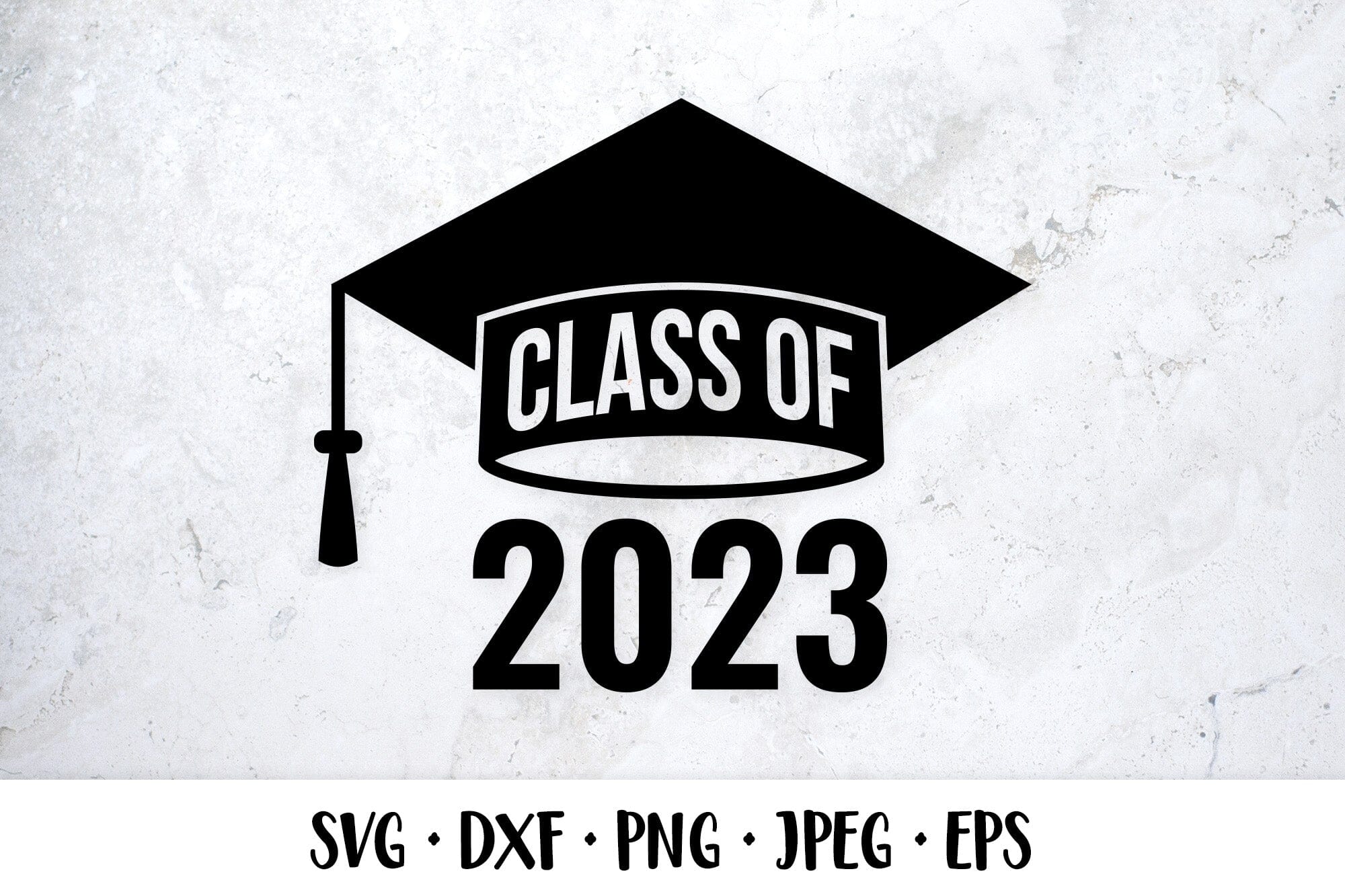 Class of 2023 lettering on graduation cap. Graduate SVG - So Fontsy