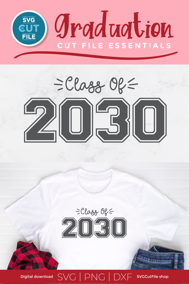 Class of 2030 svg, 2030 graduation svg - So Fontsy
