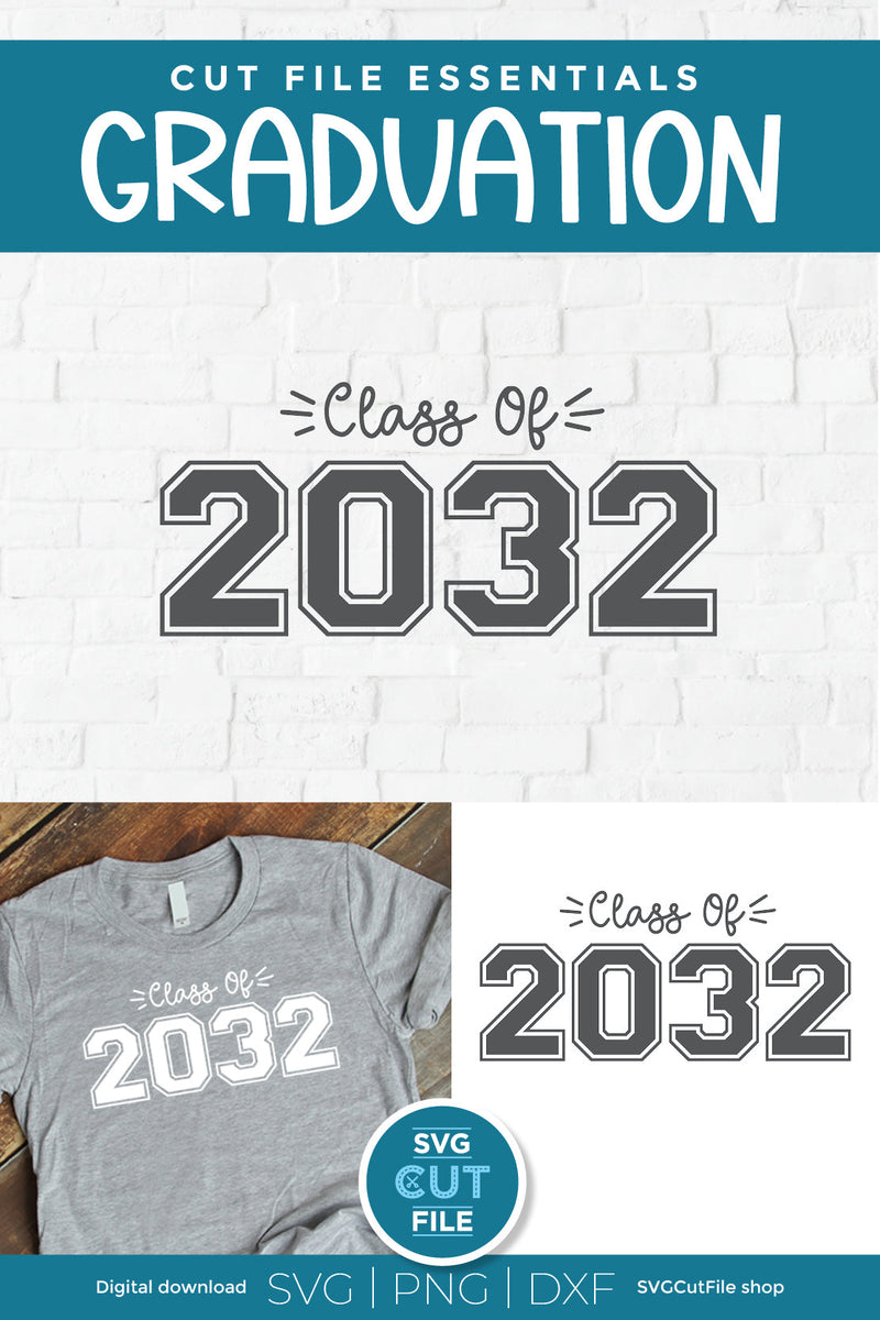 Class of 2032 svg, cute 2032 grad svg, 2032 graduation svg, 2032 senior ...