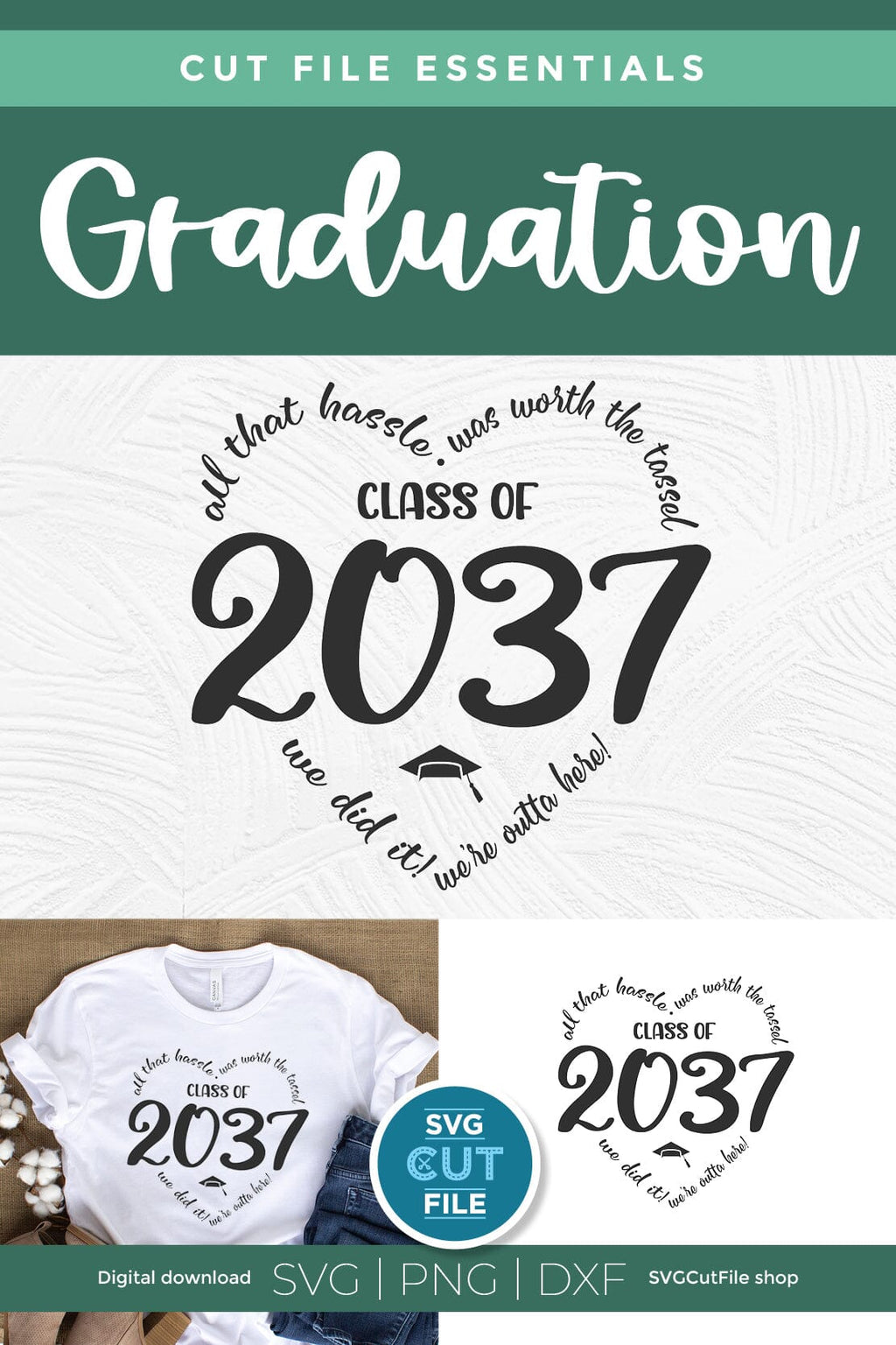 Class of 2037 svg for Preschool and Kindergarten Graduating Seniors ...