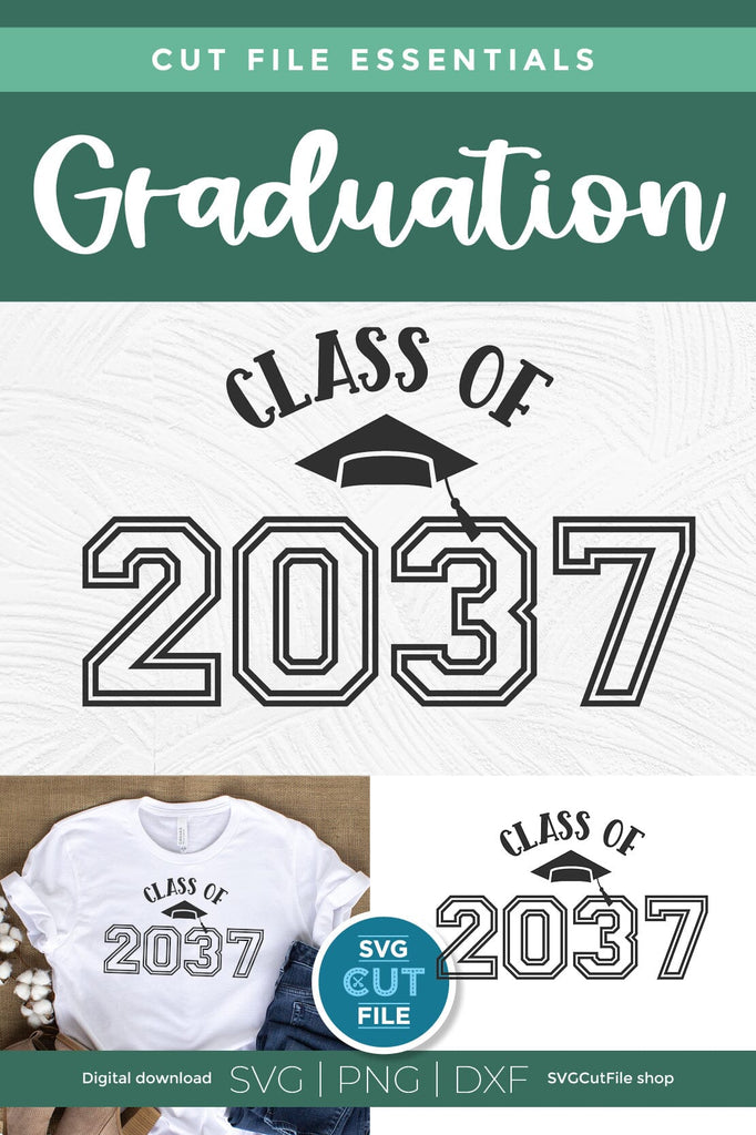 Class of 2037 svg for Preschool and Kindergarten Graduating Seniors ...