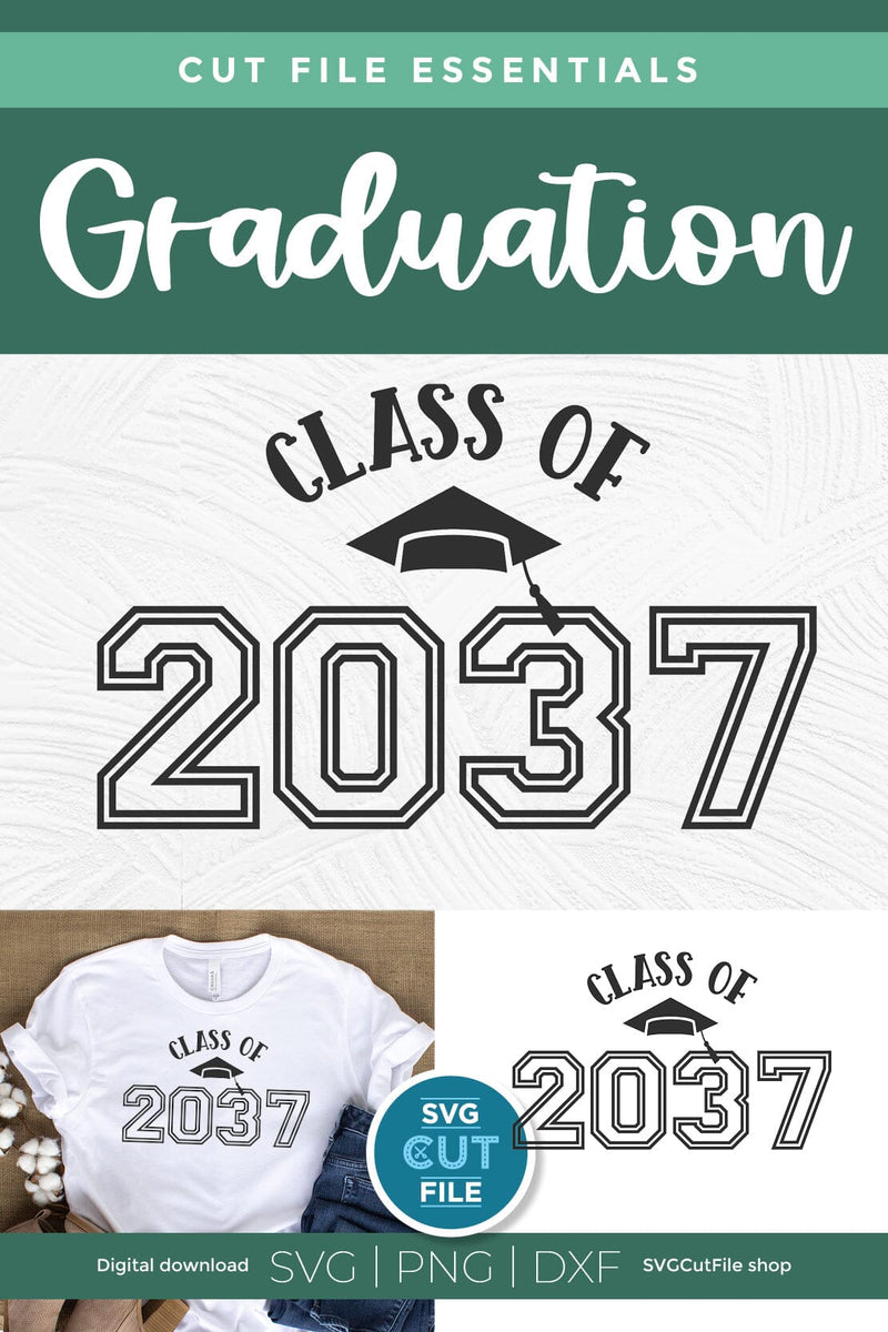 Class of 2037 svg for Preschool and Kindergarten Graduating Seniors ...