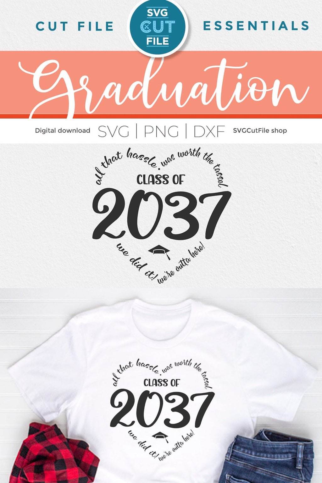 Class of 2037 svg for Preschool and Kindergarten Graduating Seniors ...