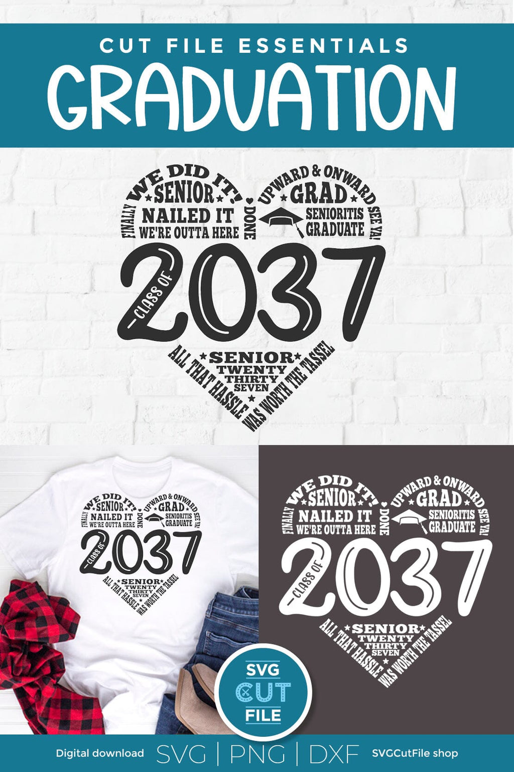 Class of 2037 svg for Preschool and Kindergarten Graduating Seniors ...