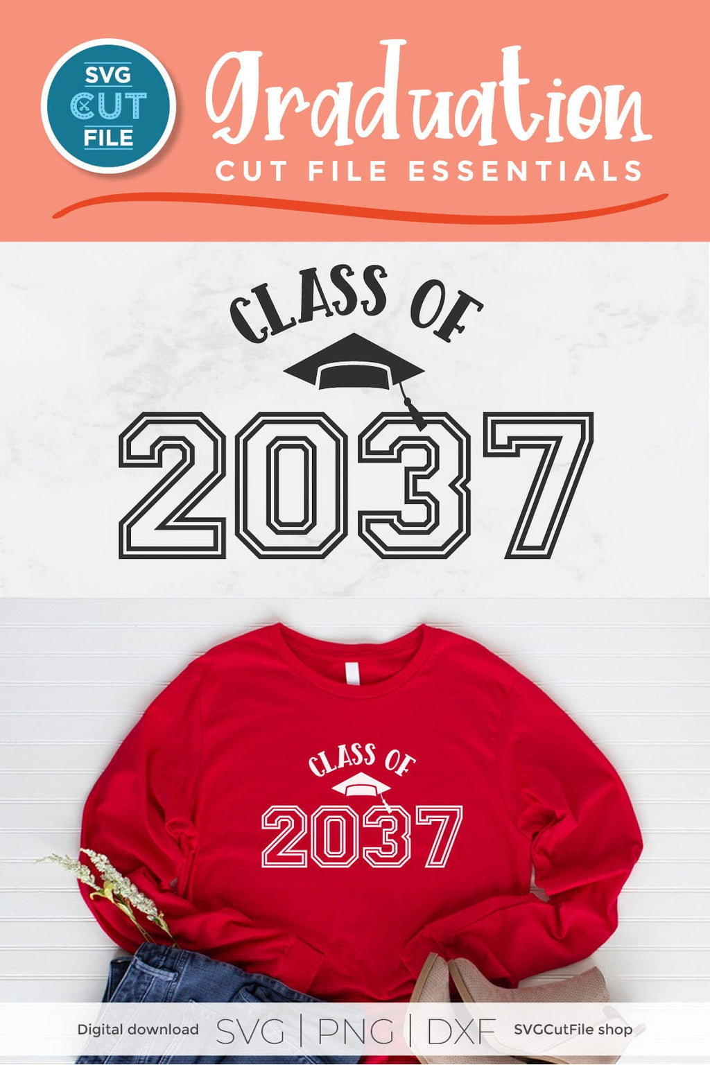 Class of 2037 svg for Preschool and Kindergarten Graduating Seniors ...
