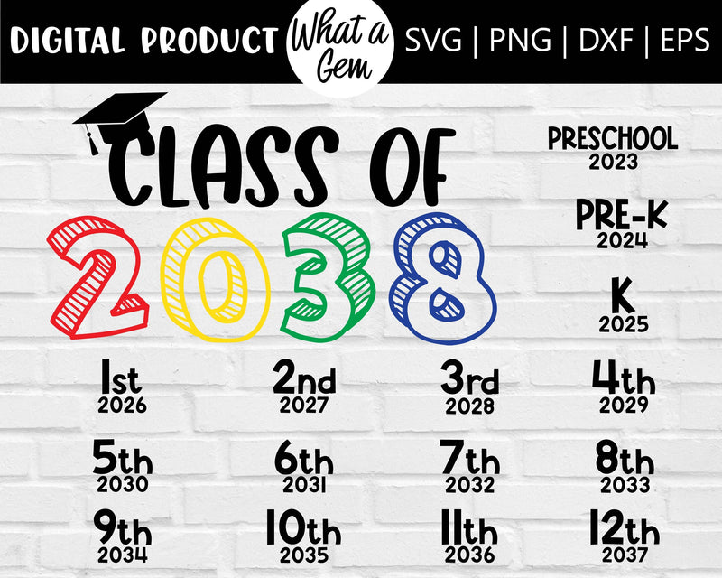 Class of 2038 SVG | Grow with me Handprint shirt SVG | Back to School ...