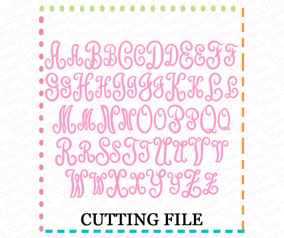 Classic Script Monogram Alphabet Cut File - So Fontsy
