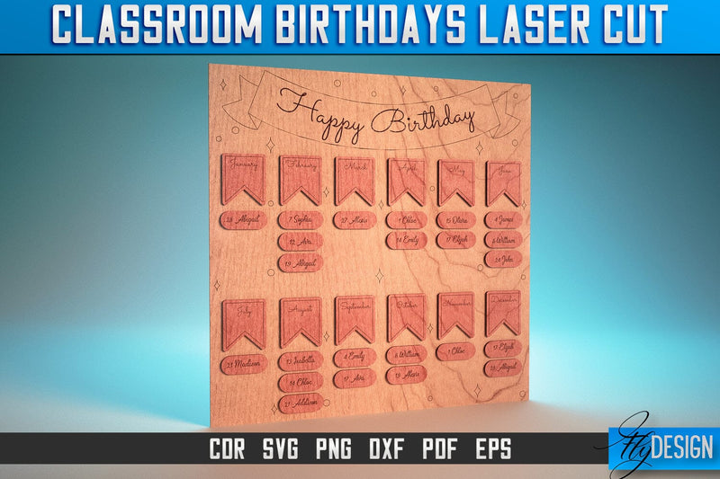 Classroom Birthdays Laser Cut SVG | Classroom Birthdays SVG | CNC Files ...