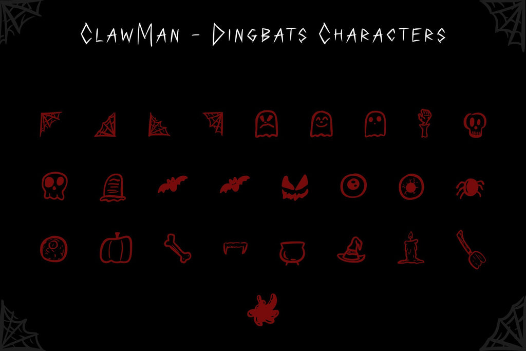 ClawMan | Halloween Theme Display and Dingbats Font - So Fontsy